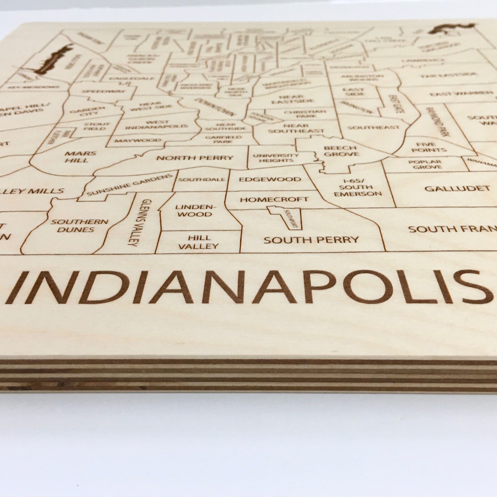 Indianapolis Neighborhood Map Indianapolis Wall Art Mom Gift | Etsy