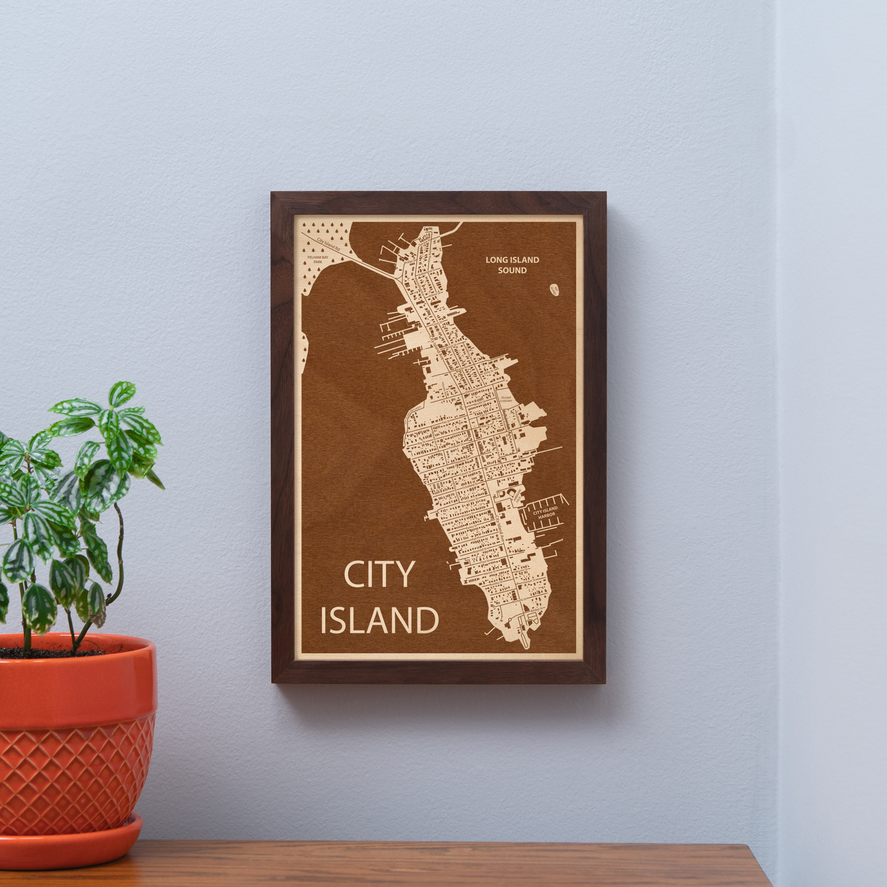City Island Map Ready to Hang Customizable Wedding Gift | Etsy