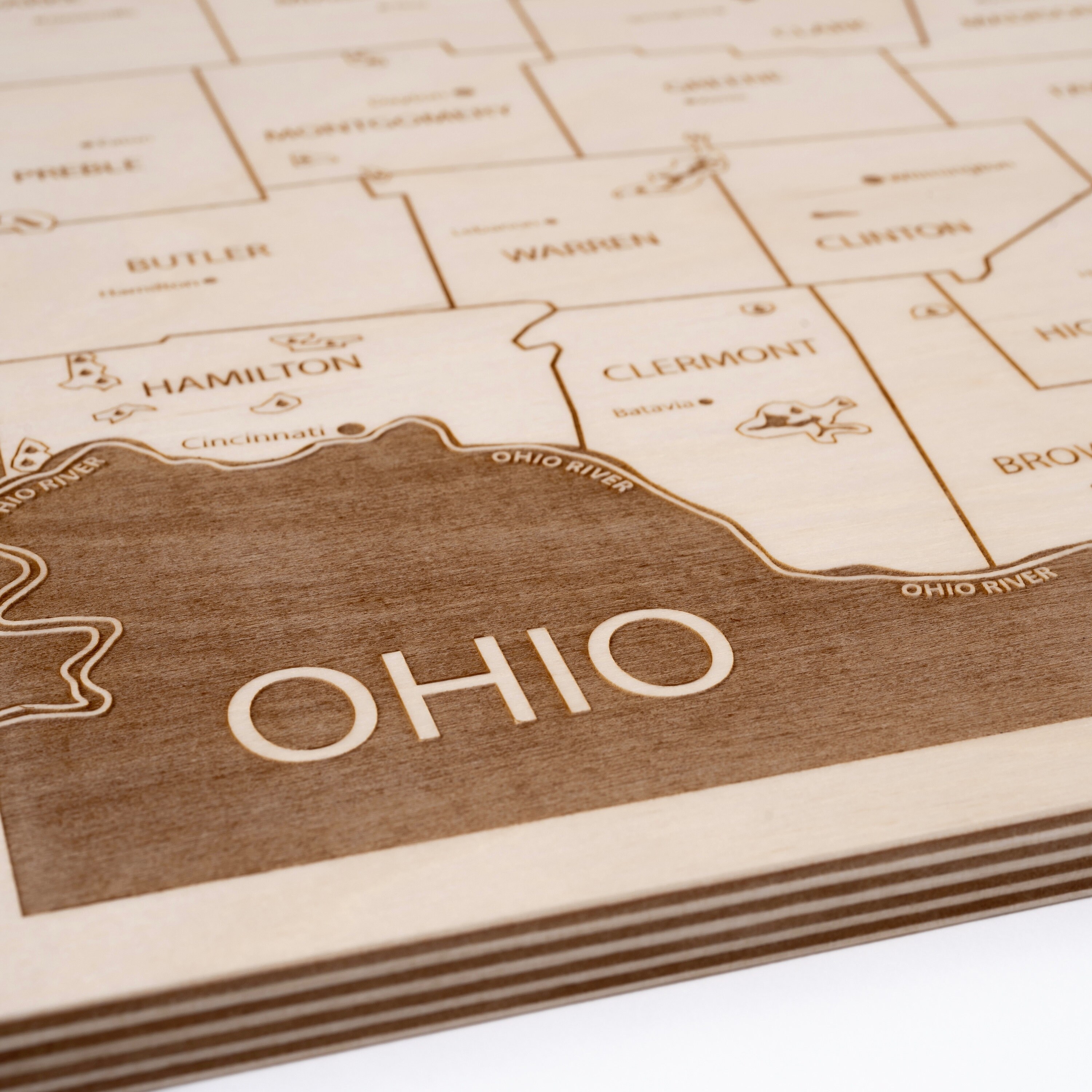 Southwest Ohio Map Engraved Wood Map Customizable Gift | Etsy