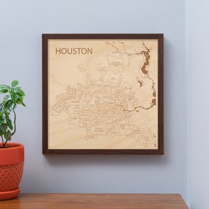 Houston Wall Map, Houston Neighborhood Map, Houston Map Framed, Houston ...