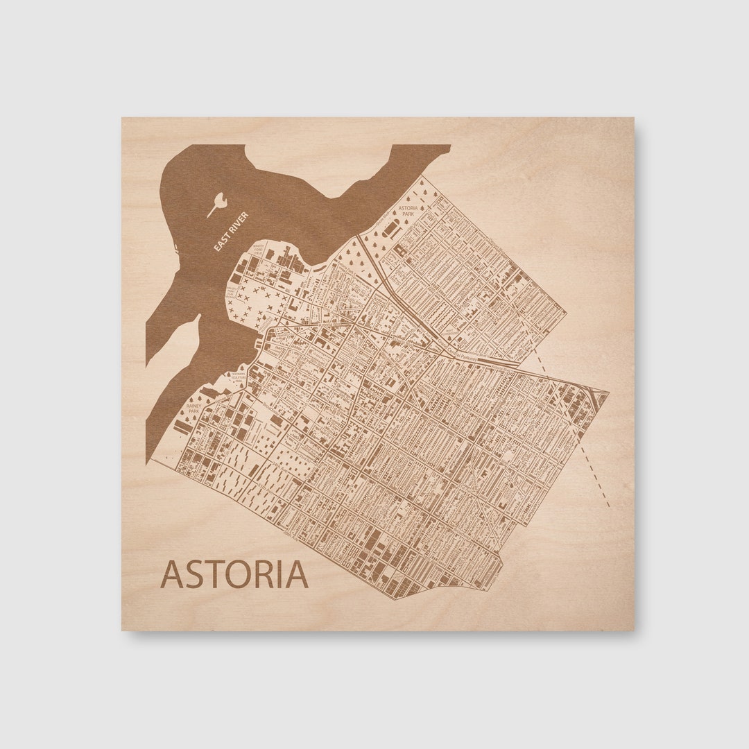 Astoria Queens Art, Astoria New York Neighborhood Map, Retirement Gift ...