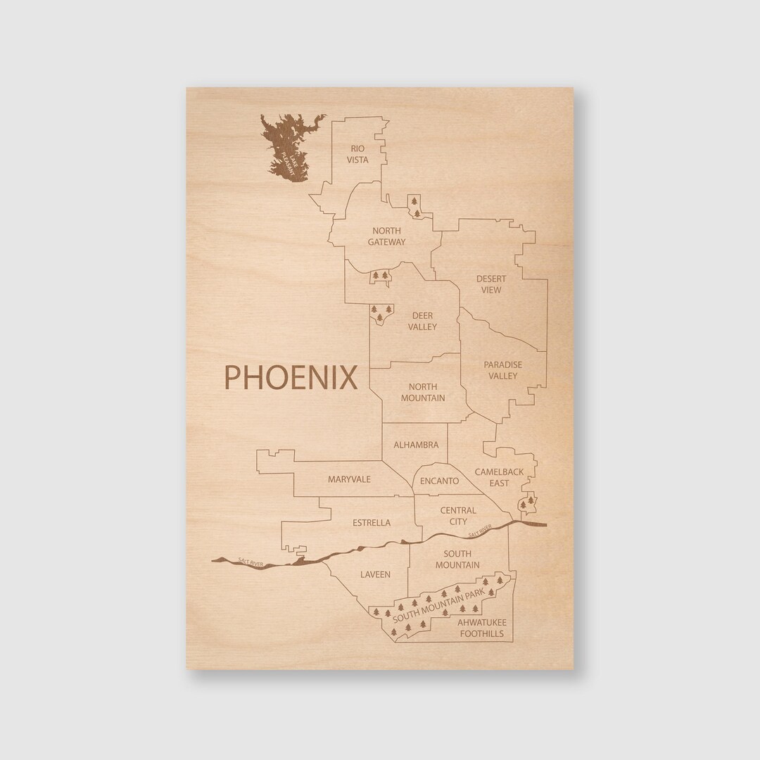 Phoenix Arizona Map, Phoenix Arizona Wall Art With Frame, Custom ...