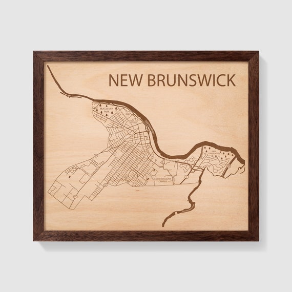 New Brunswick Map City Art Ready to Hang 10x12 | Etsy