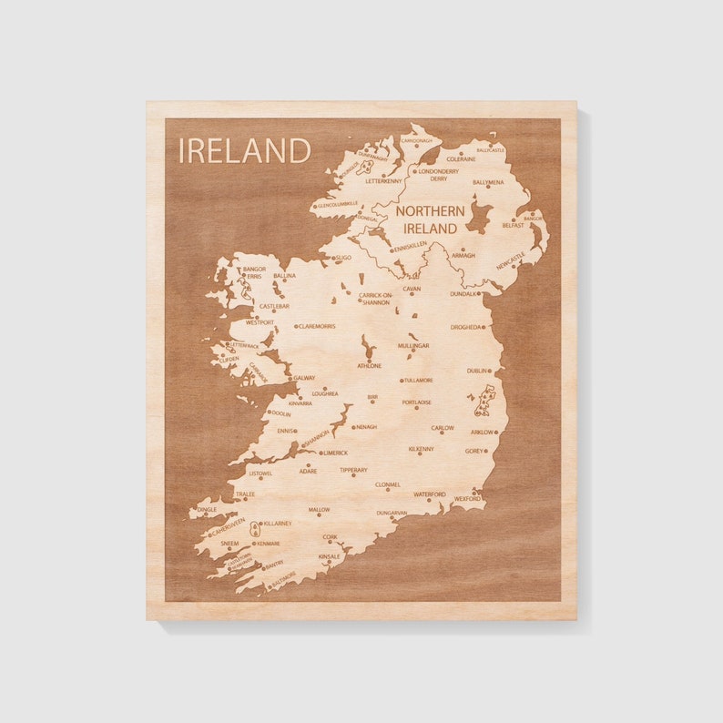 Ireland Wall Decor Ireland Wood Art Map of Ireland Ireland | Etsy