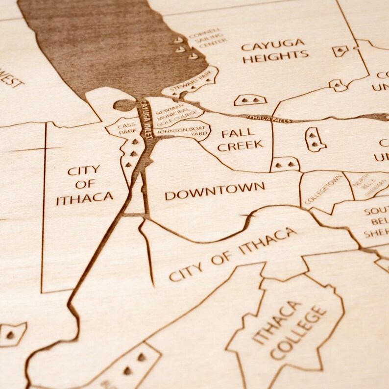 Ithaca New York Map Ithaca Map Ithaca Sign Ithaca College | Etsy