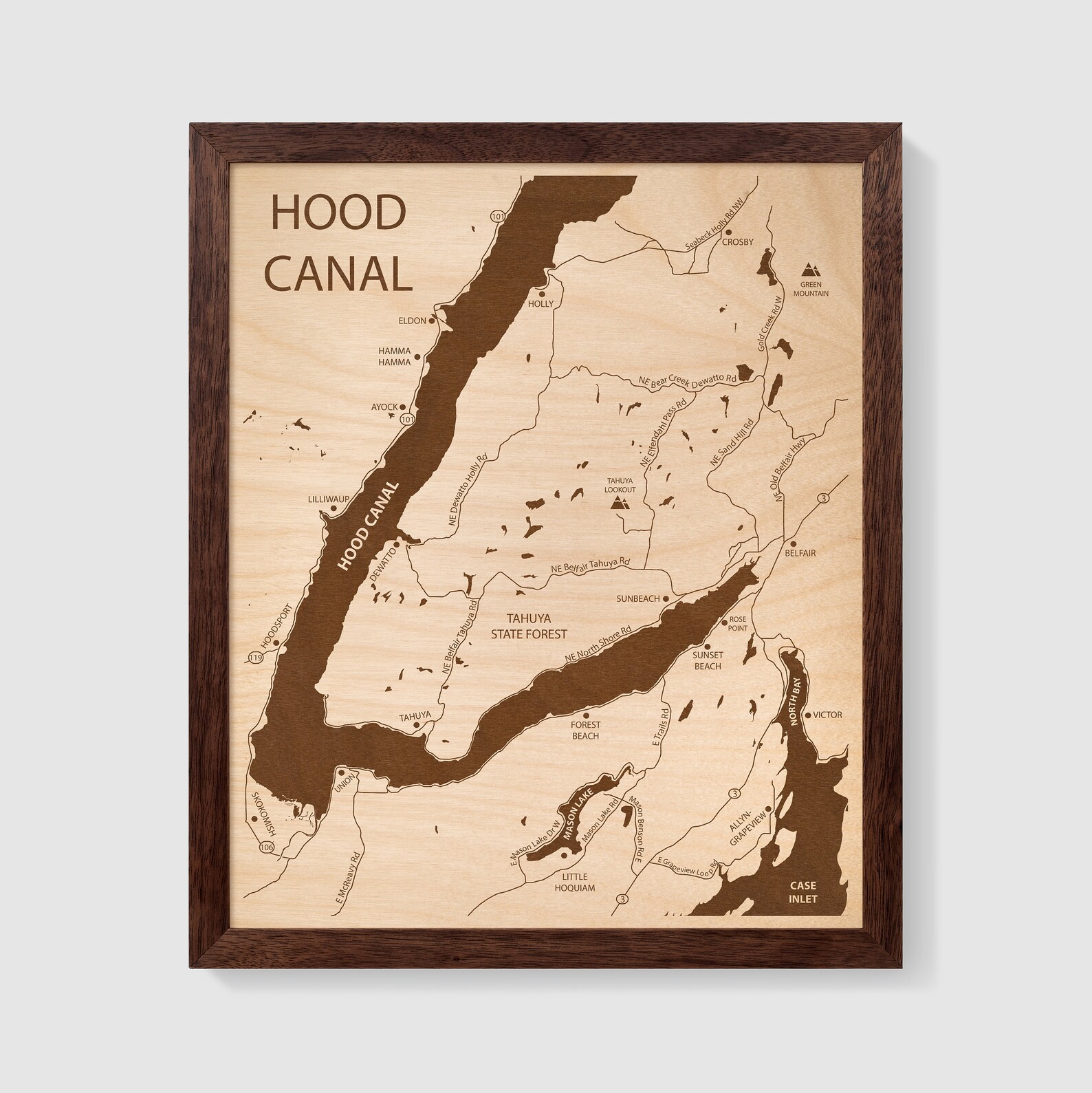 Hood Canal Map Wall Art Hood Canal Wood Gift Customizable | Etsy