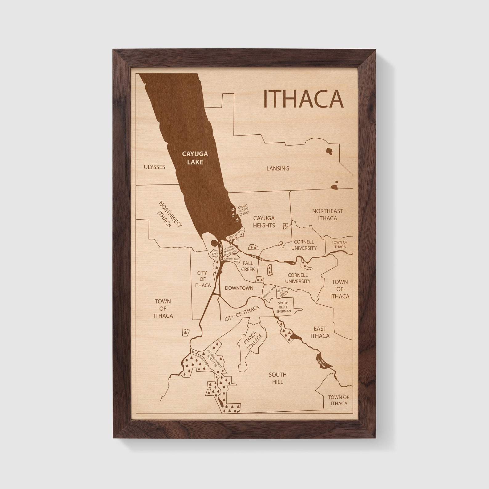 Ithaca New York Map Ithaca Map Ithaca Sign Ithaca College | Etsy