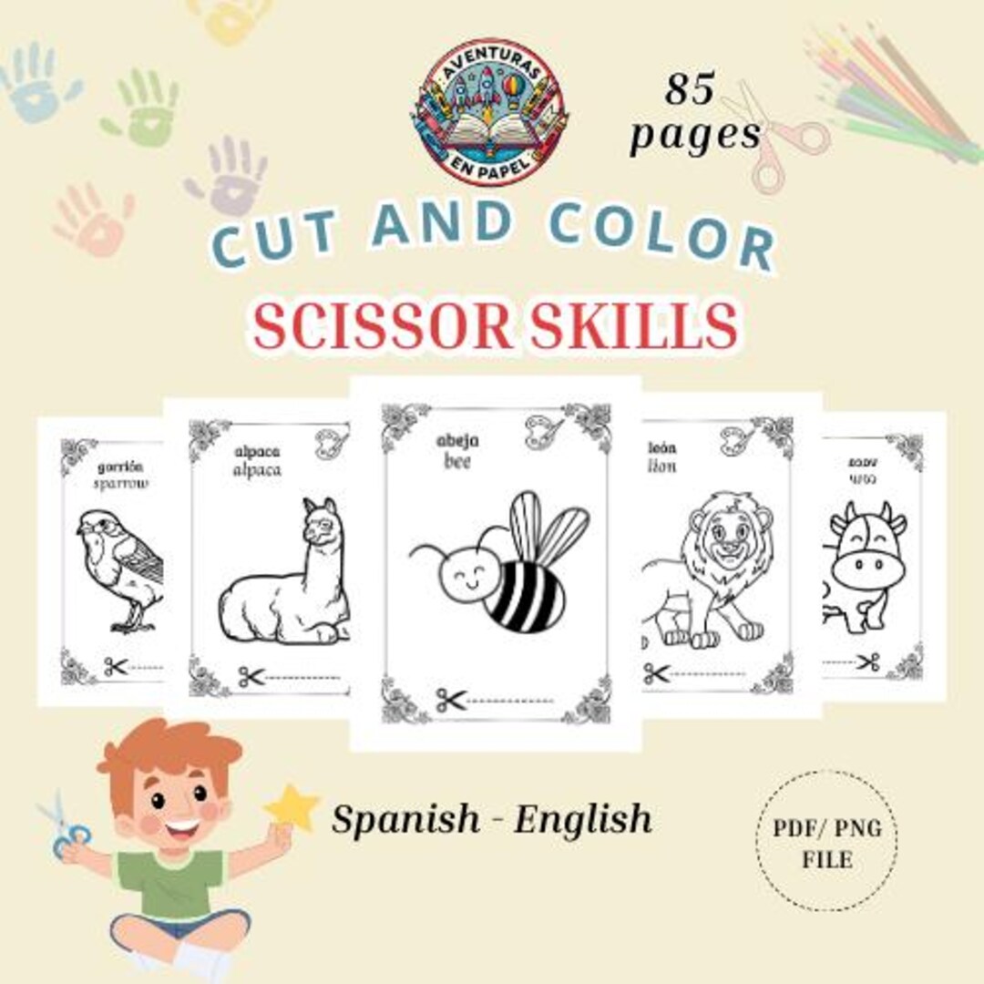 Coloring and Scissors Skills Activity Book for Toddlers and ...