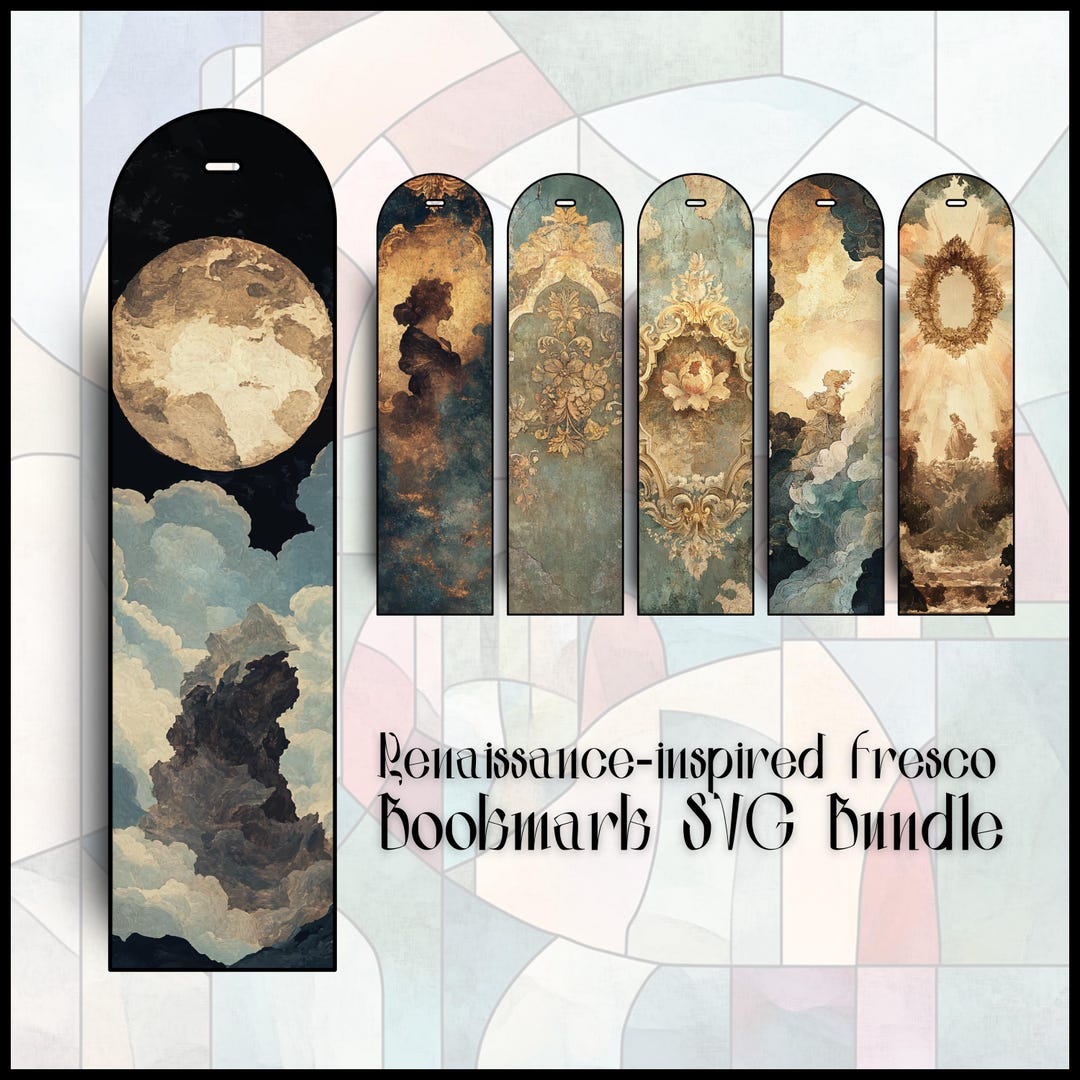 Bookmark SVG Bundle Renaissance-inspired Fresco Bookmarks Svg Bookmark ...