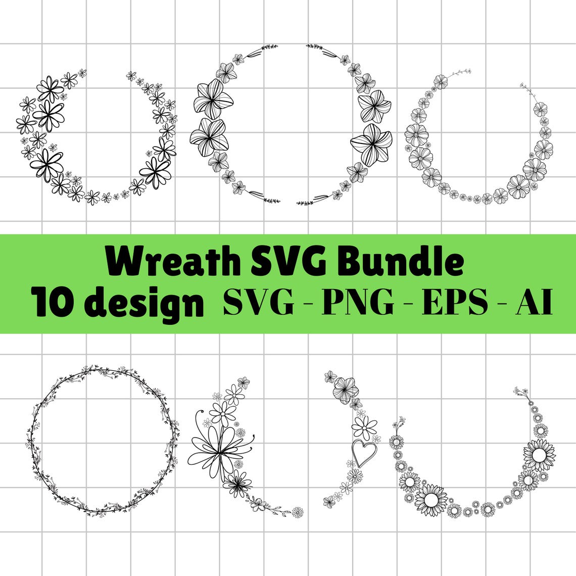 Wreath Svg Bundle Spring Wreath Svg Fall Wreath Svg Floral Wreath Svg ...