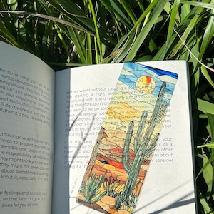 Cactus Desert Bookmark – Handmade Southwest Bookmark, Succulent Page ...