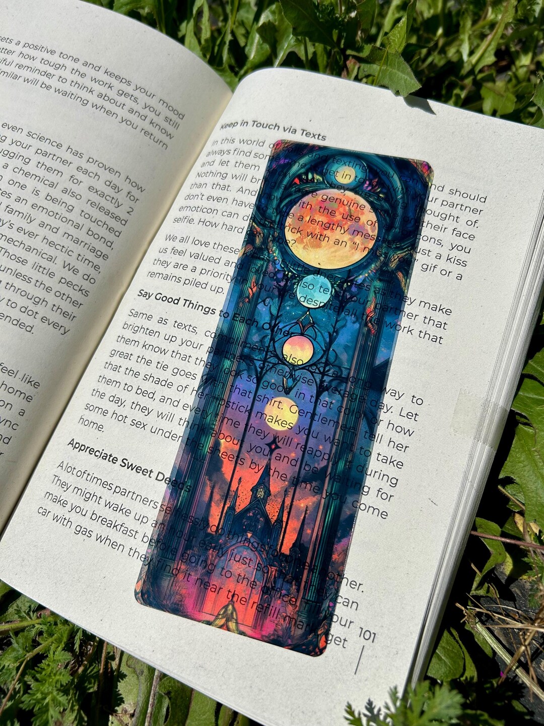 Moon Phases Surrounded Bookmark - Celestial Lunar Art, Mystical Moon ...