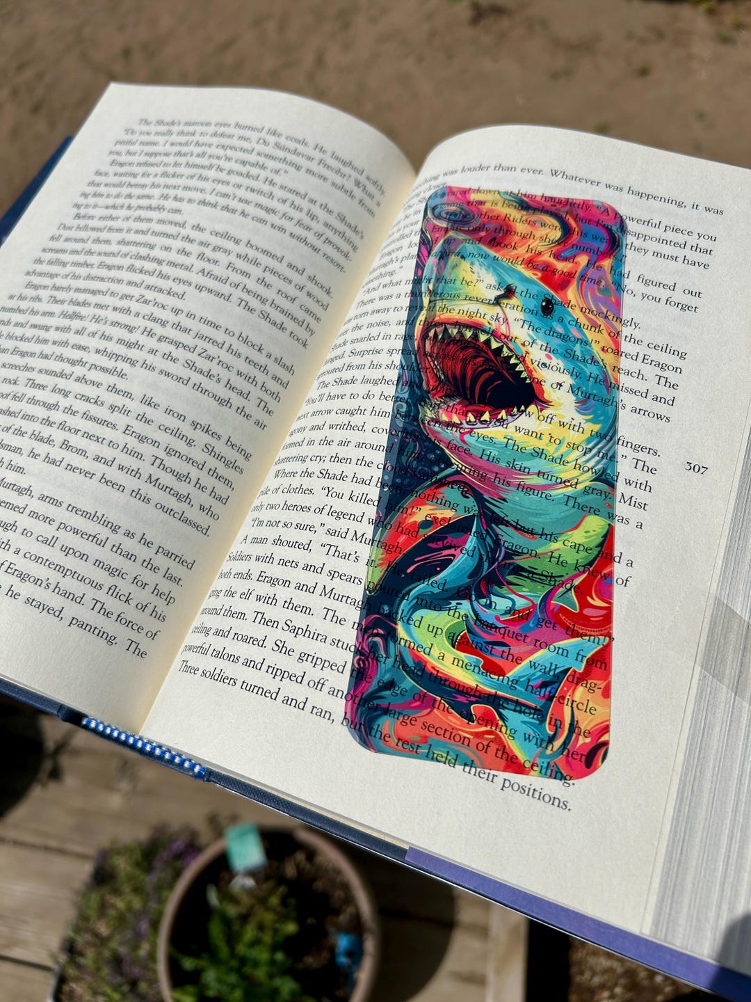 JAWS Shark Bookmark – Colorful Ocean Predator Art, Fierce Bookmark for ...