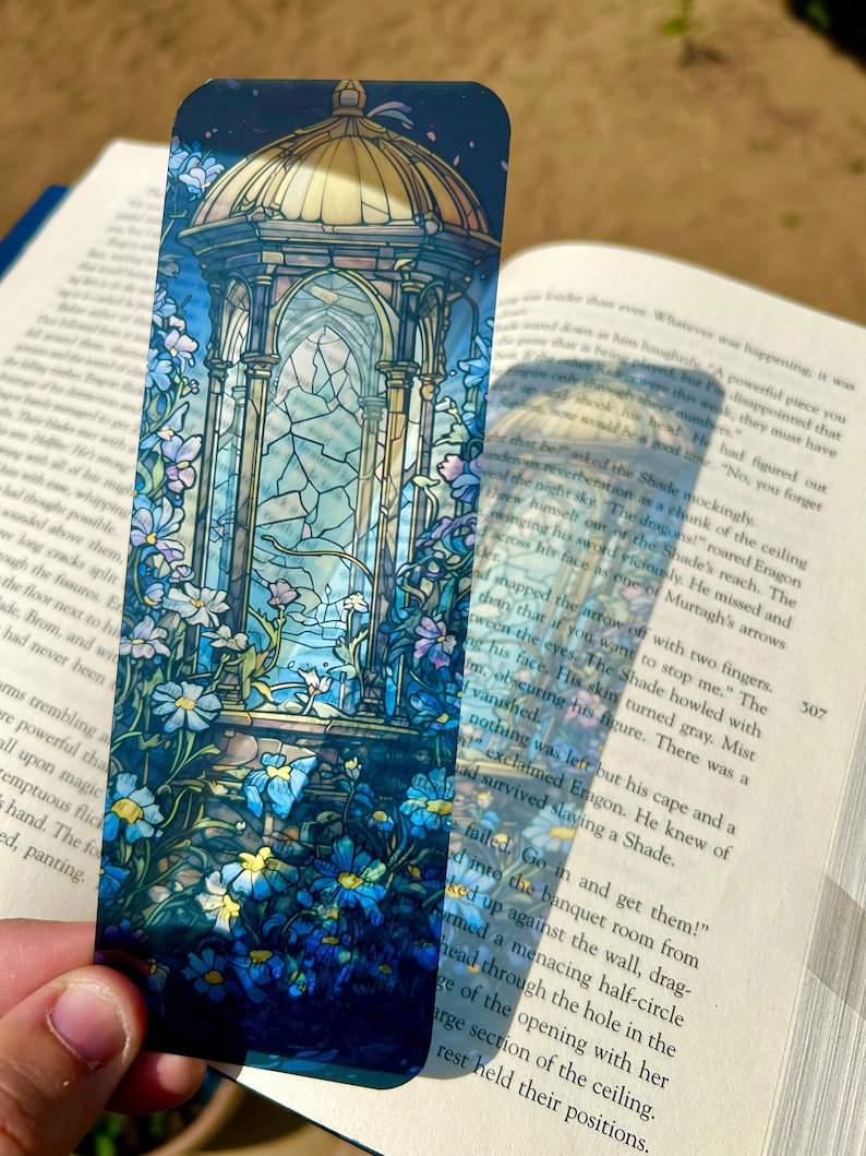 Golden Twilight Gazebo Bookmark – Enchanted Garden Fantasy Art, Stained ...