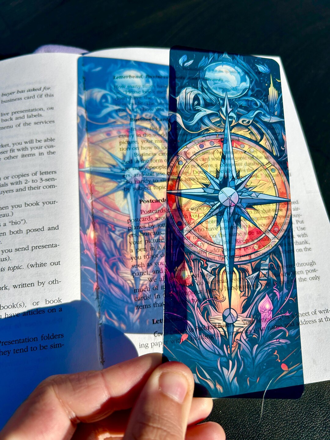 Compass Bookmark – Magical Compass | Stained Glass Compass Bookmark - Etsy