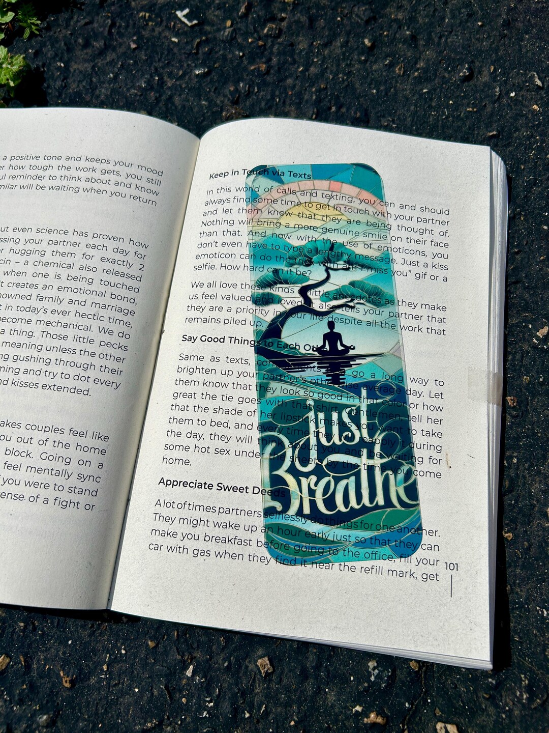 Just Breathe Bookmark – Mindful Yoga & Meditation Gift, Relaxing Self ...