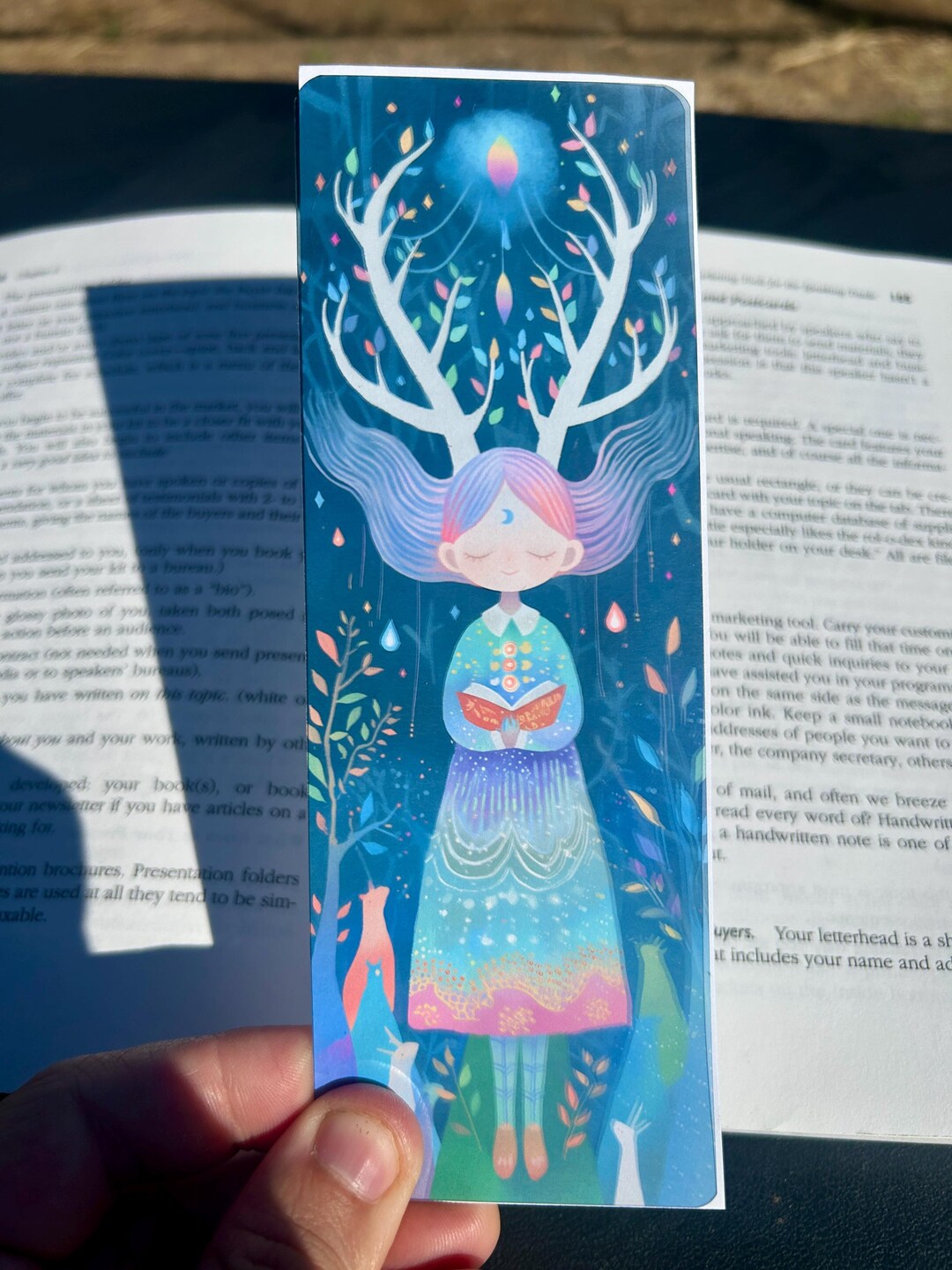 Deer Antler Girl Art Print – Celestial Fantasy Portrait in Flowing Gown ...