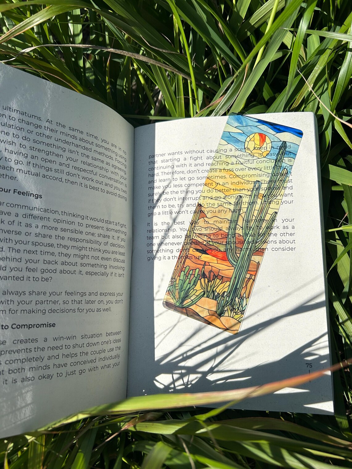 Cactus Desert Bookmark – Handmade Southwest Bookmark, Succulent Page ...