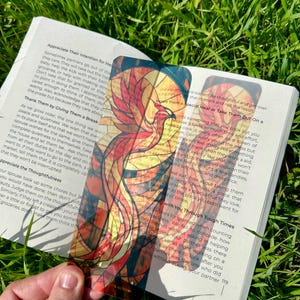 Rising Phoenix Bookmark – Handmade Mythical Creature Bookmark, Firebird ...