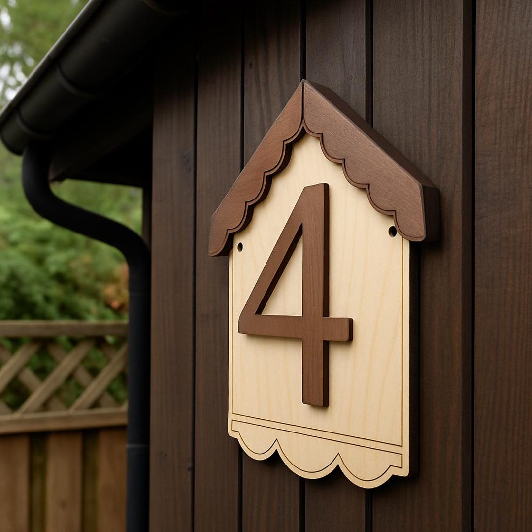 Decorative House Number SVG File – Layered Laser Cut Design for 3mm ...