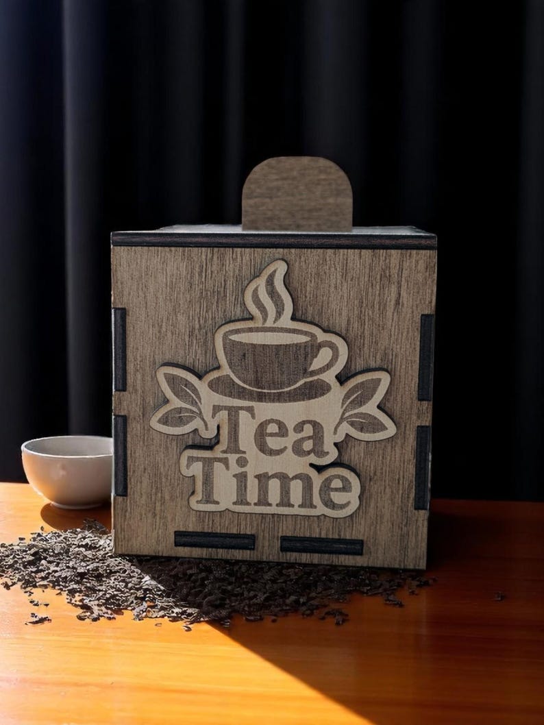 Tea Time Teabag Box SVG File – Laser Cut Tea Storage Box With Lid – Two ...