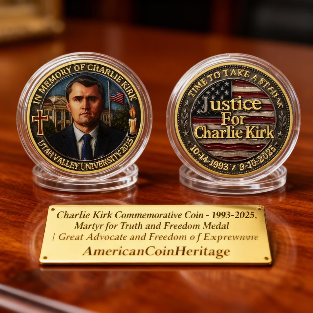 Charlie Kirk Commemorative Patriot Tribute Gold-plated Medallion ...
