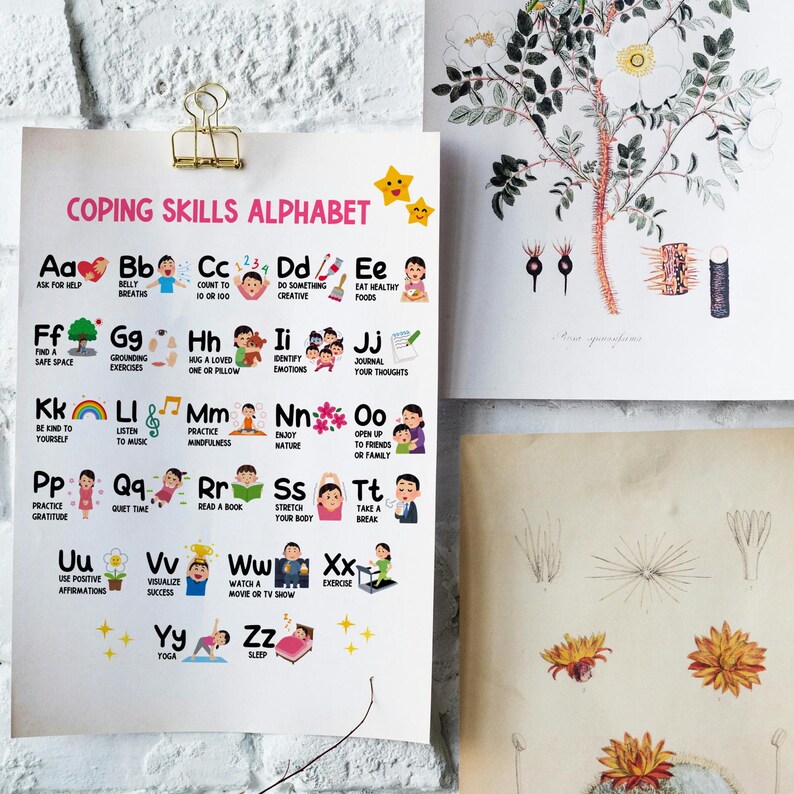 Coping Skills Alphabet Poster, A to Z Coping Skills Handout, Calm ...