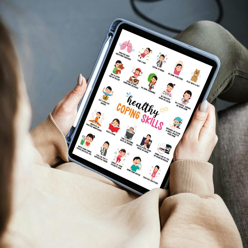 Coping Skills Poster, Coping Skills Wall Art, Coping Strategy ...