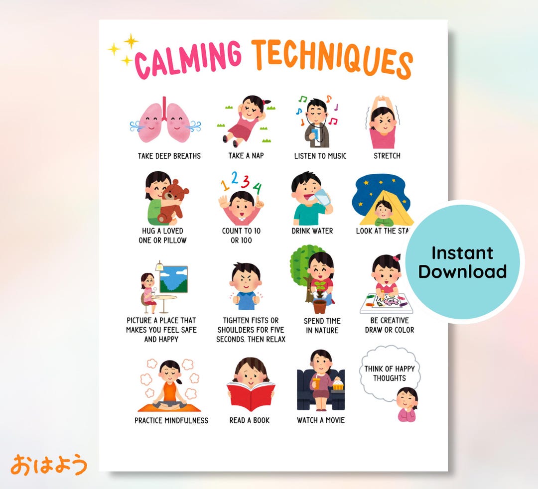 Calming Techniques Poster, Feelings Chart, Emotions Poster, Calming ...