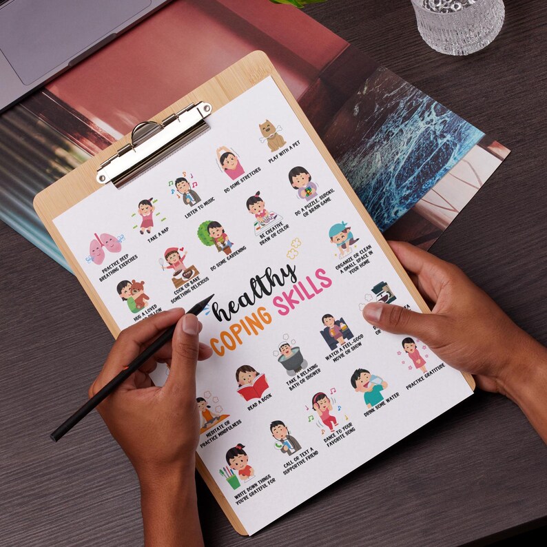 Coping Skills Poster, Coping Skills Wall Art, Coping Strategy ...