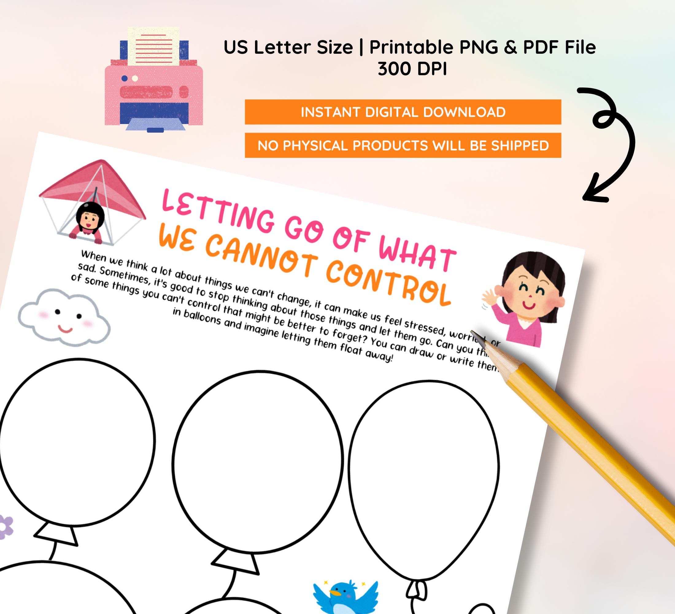 Circle of Control Worksheet: Coping Skills, Anxiety Tools (PDF) - Etsy