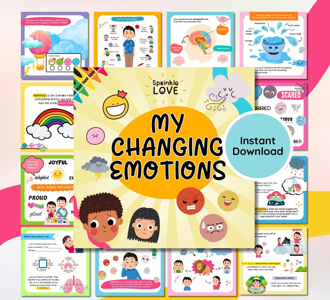 Changing Emotions Workbook, Feelings & Coping Skills Activities, Mental ...