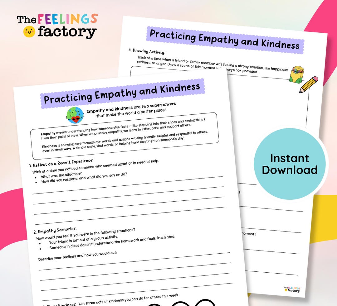 Empathy and Kindness Worksheet, Social Emotional Learning (digital ...