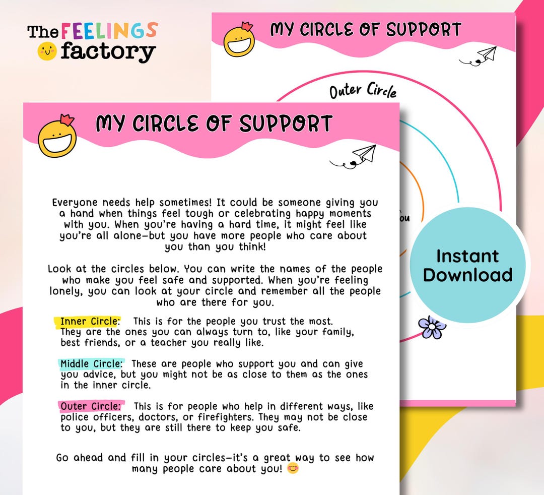 Circle of Support Worksheet: SEL Activity for Kids & Teens (digital ...