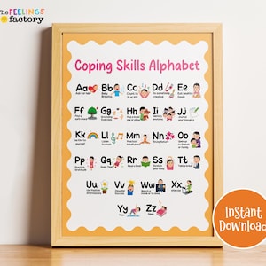 Coping Skills Alphabet Poster, A to Z Coping Skills Handout, Calm ...