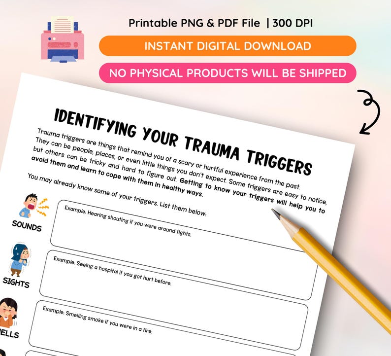 Trauma Coping Skills Worksheets: Mental Health, Self-care (PDF Download ...