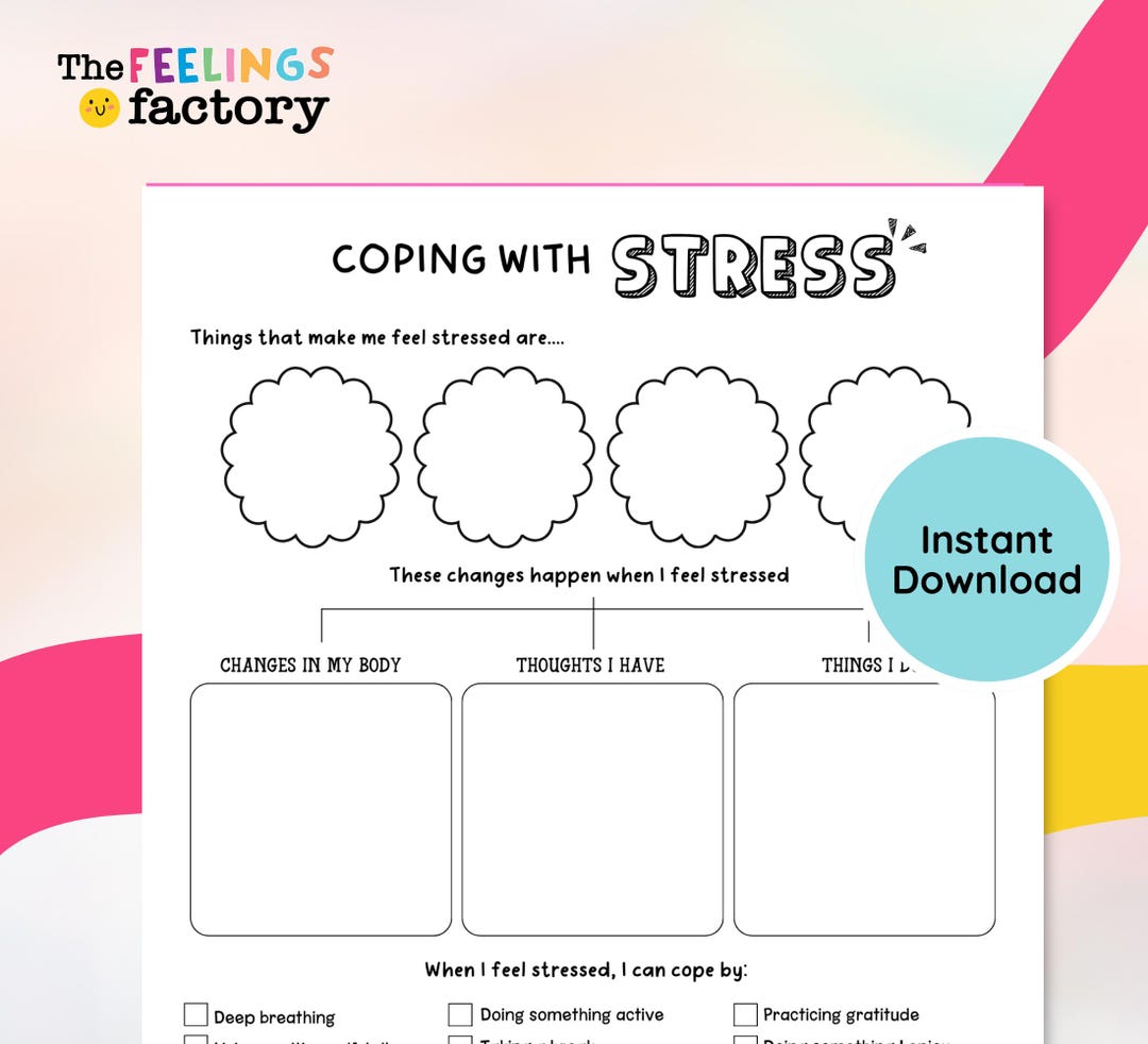 Stress Management Workbook, Therapy Worksheets (fillable PDF) - Etsy