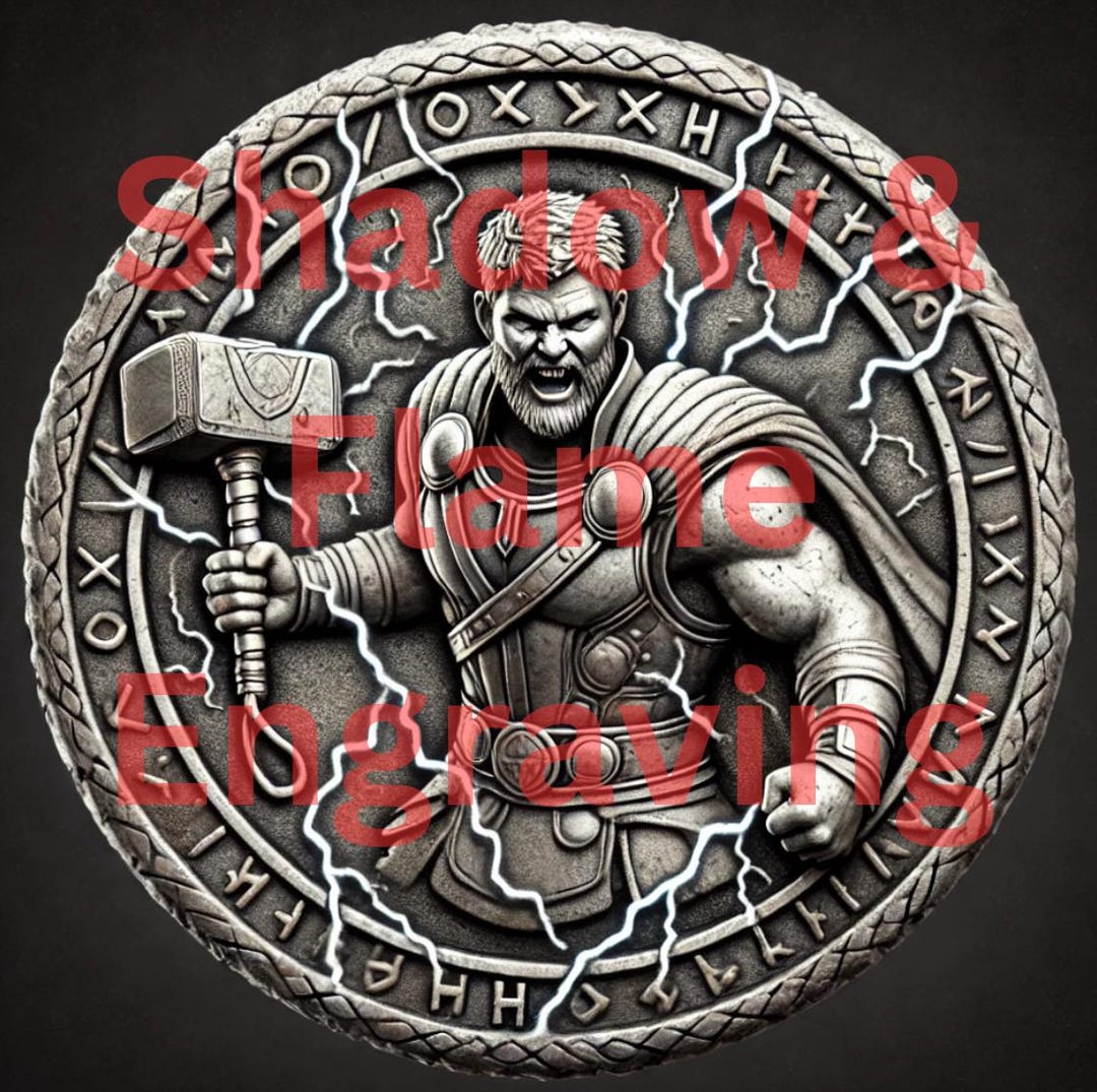 Thor Depth Map | 3D Engraving File for Fiber Lasers | Norse Viking ...