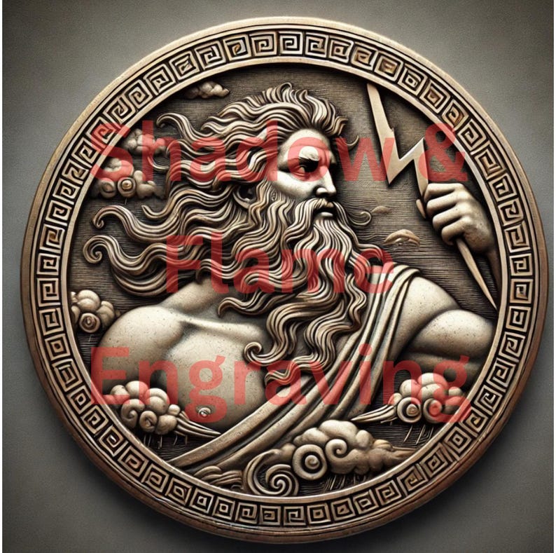 Zeus Depth Map | 3D Engraving File for Fiber Lasers | Greek Mythology ...