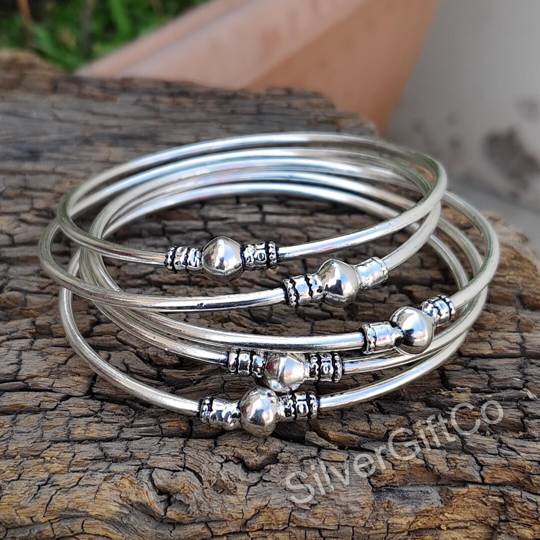 Buy Thick West Indian Bangles, Gift Shop, Set of 5 Bangles, Sterling ...