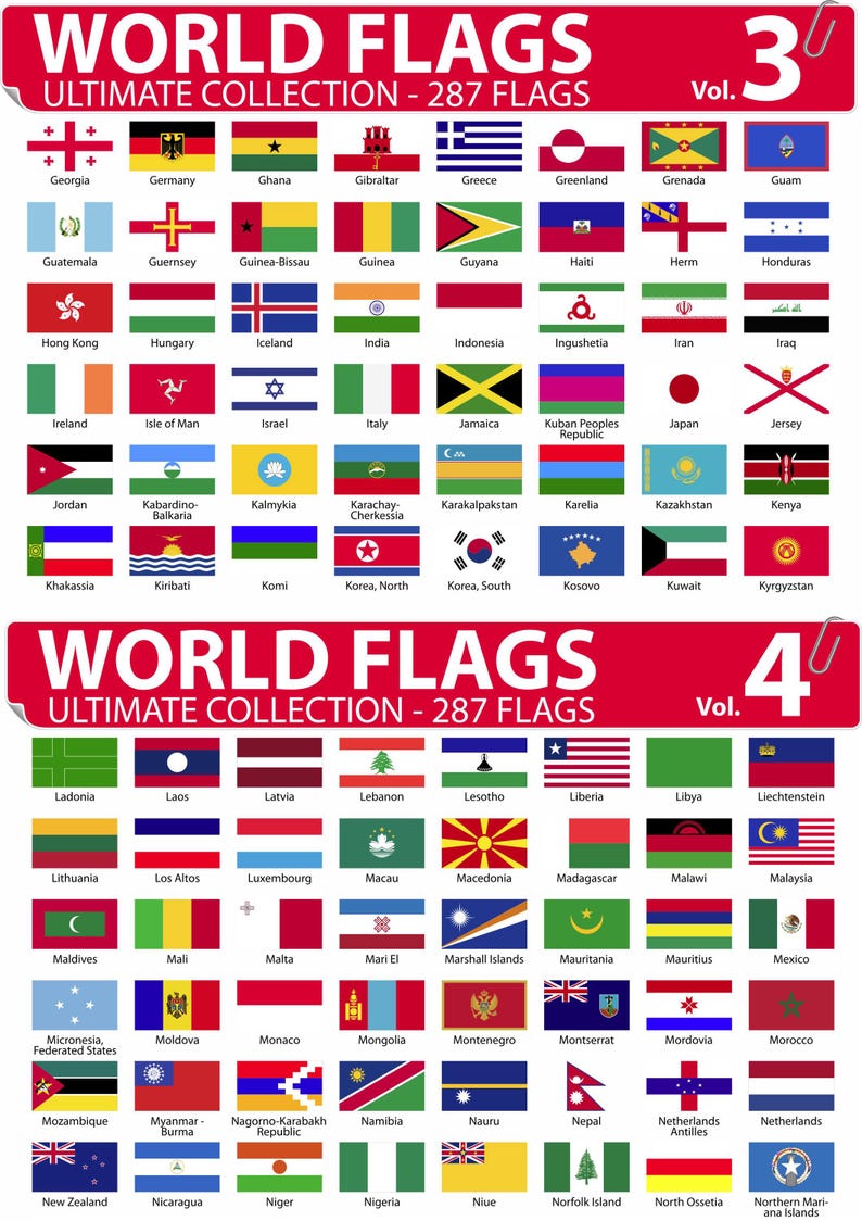 World Flag SVG Bundle | 286 Editable Flags Collection | Instant ...