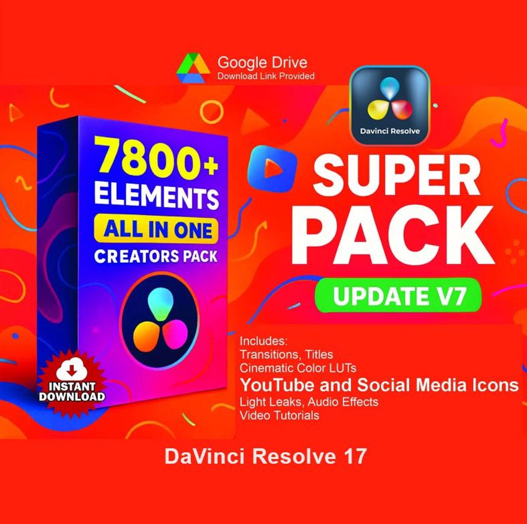 7800+ Elements, Davinci Resolve Super Creators Pack: Transitions ...