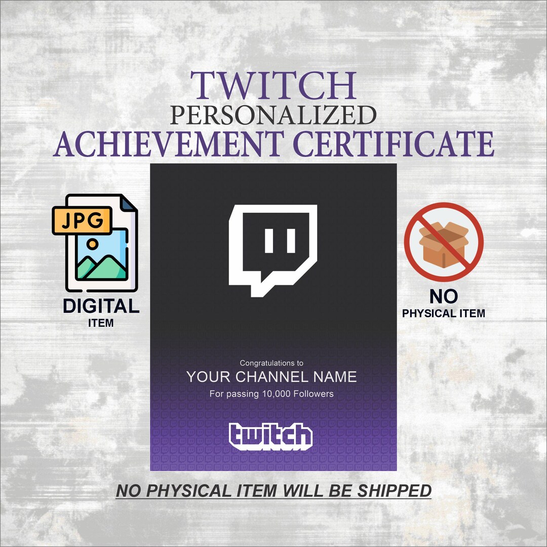 Twitch Personalised Achievement Certificate | Custom Certificate ...