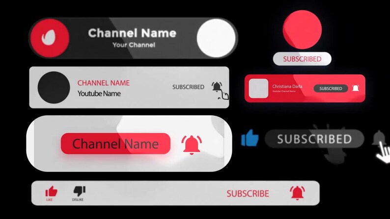 Youtube Subscribe 3D Buttons Pack, After Effects Template | 7 3D Scenes ...