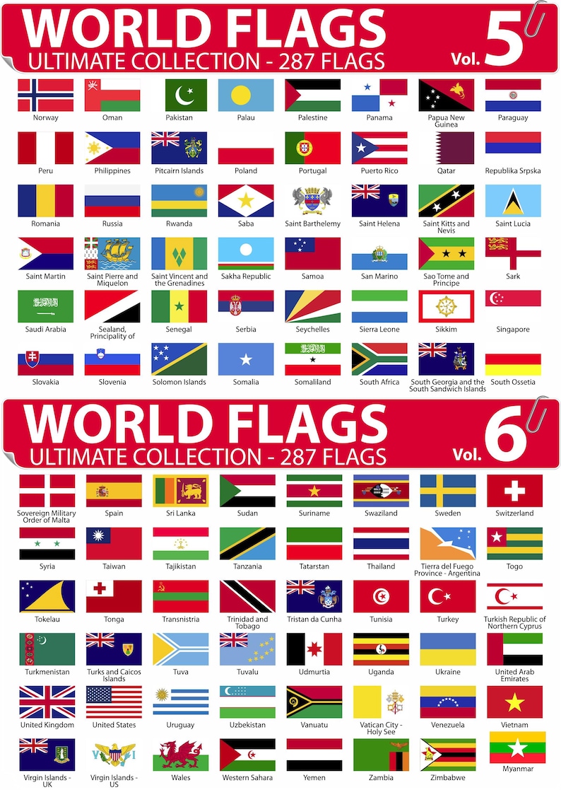 World Flag SVG Bundle | 286 Editable Flags Collection | Instant ...