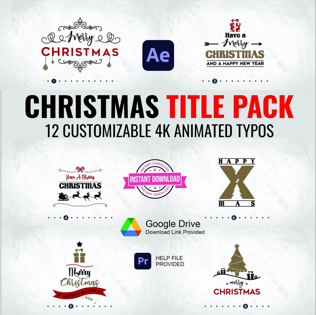 Christmas Titles 4K | Animated Holiday Text Pack | Santa, Deer & Gifts ...