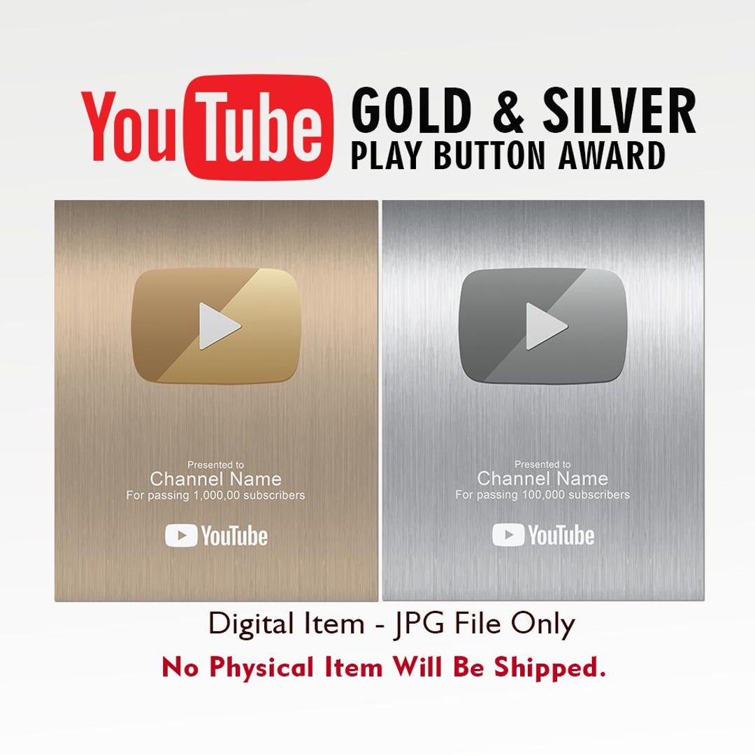 Personalized Play Button Award | Custom Youtube Award | Content Creator ...