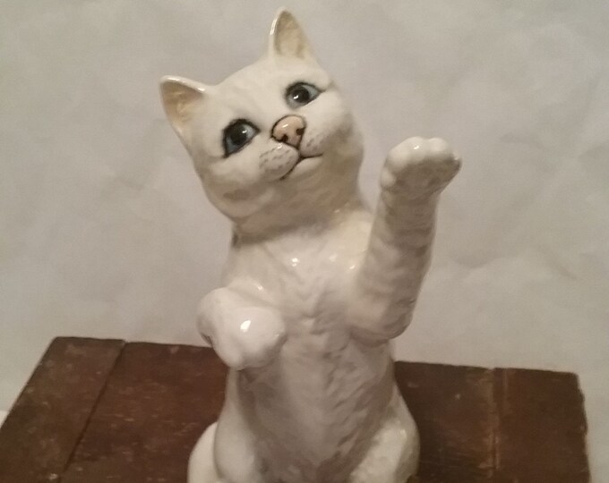 Beswick England Porcelain White Cat Stamped 1883, White Ceramic Cat ...
