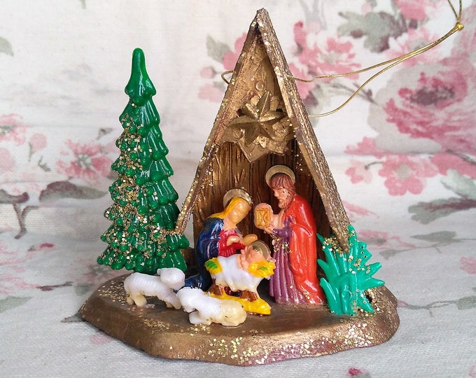 Nativity Ornament, Plastic Nativity Scene, Empire Made, Vintage ...