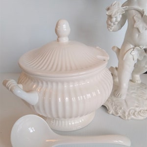 Vintage French White Ironstone Tureen With Ladle White - Etsy